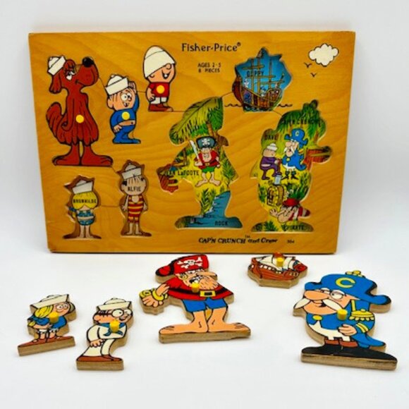Fisher-Price | Toys | Vintage Fisher Price Capn Captain Crunch 9pc Wood ...